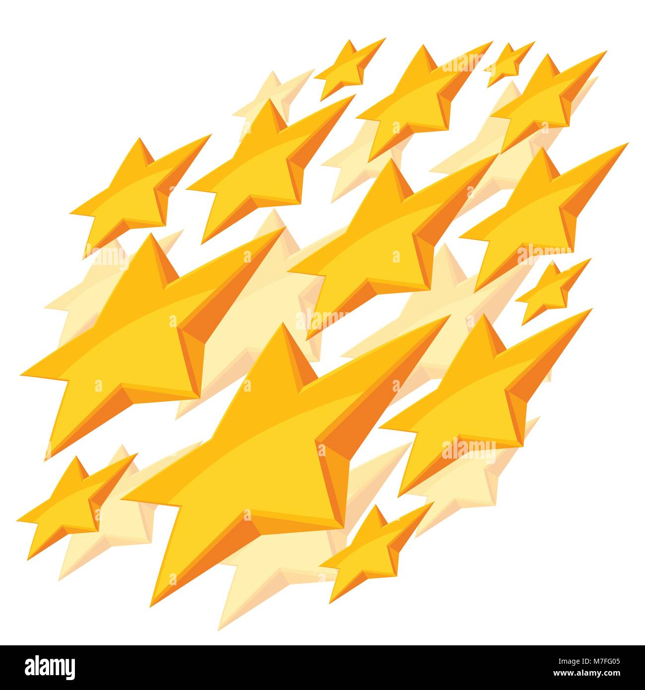 Golden stars falling on Cut Out Stock Images & Pictures - Alamy