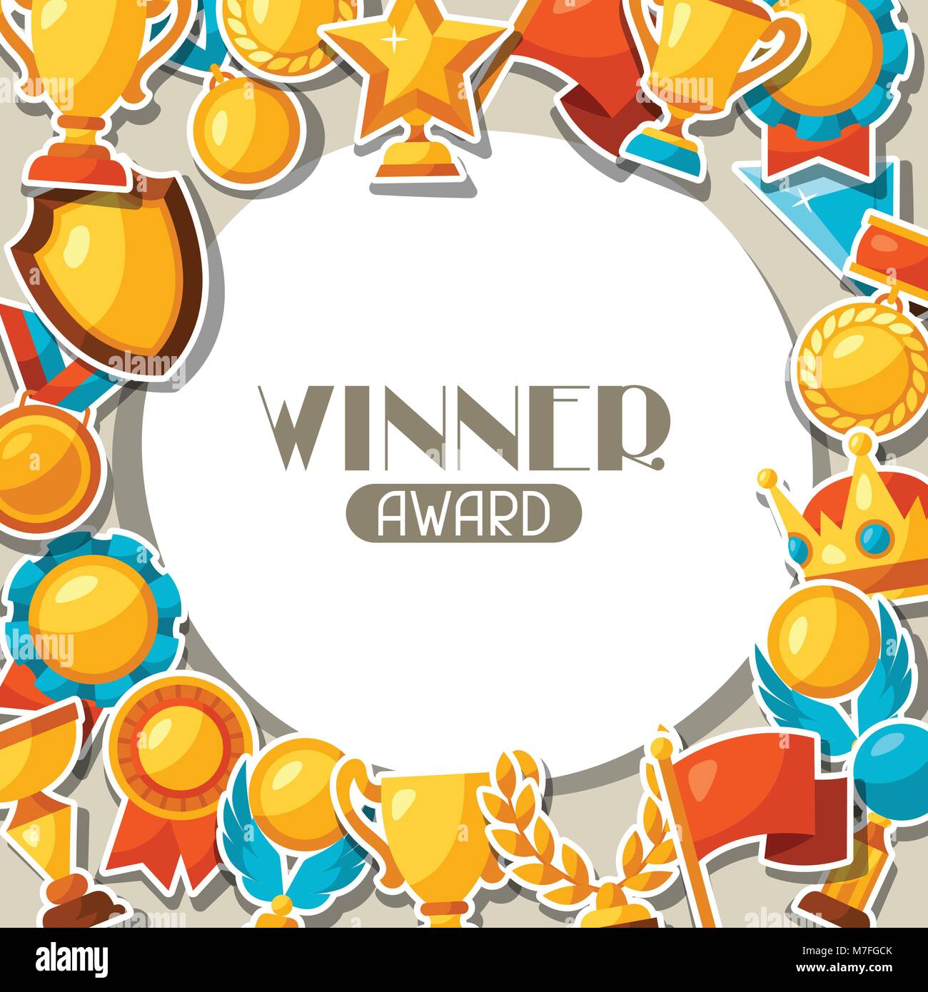 Sport or business award sticker icons background Stock Vector Image ...