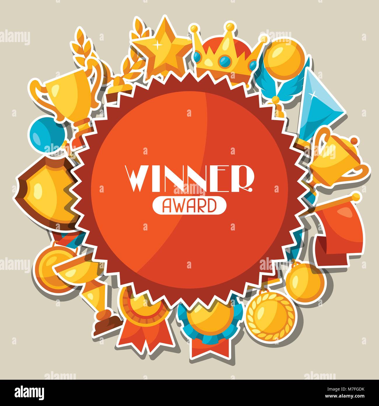 Sport or business award sticker icons background Stock Vector Image ...