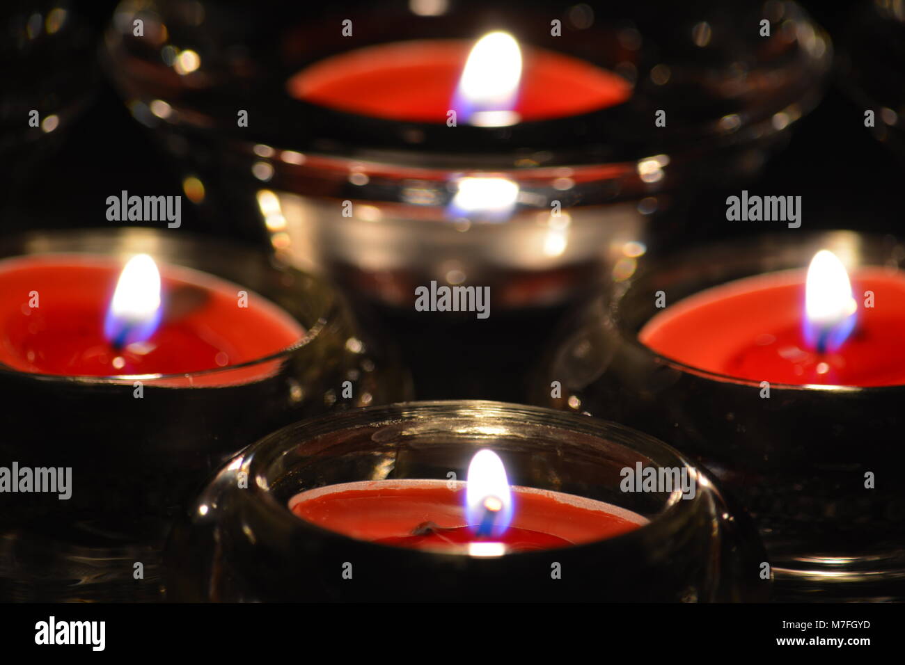 Tea lights convention farewell party Stock Photo - Alamy