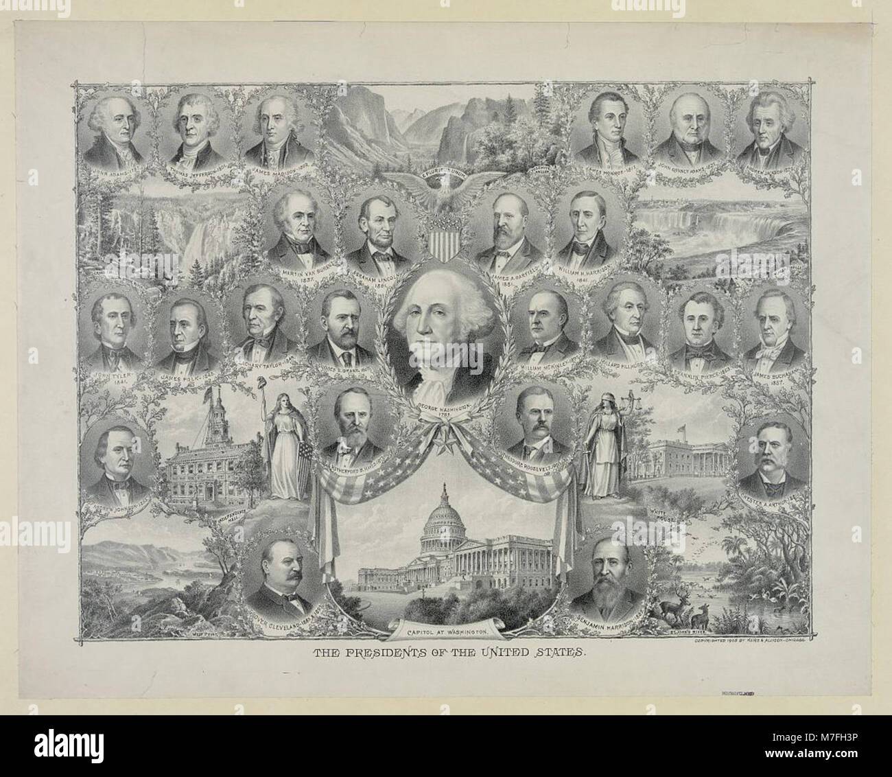 A historical compilation of images featuring the Presidents of the ...