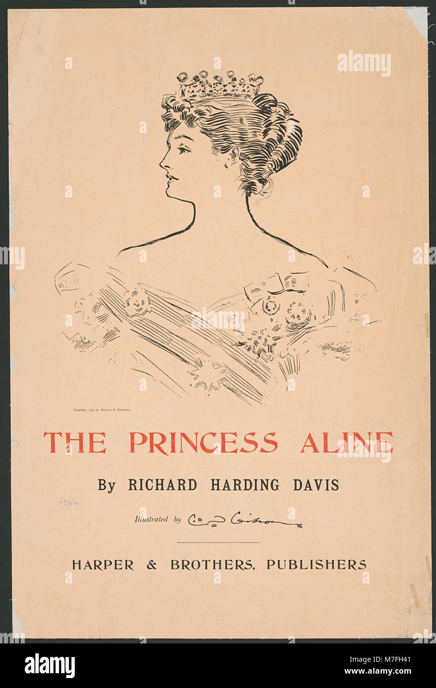 A book cover of 'The Princess Aline' by Richard Harding Davis, featuring illustrations by C.D ...