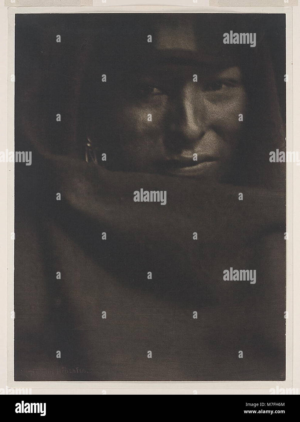 A portrayal of 'The Red Man,' a historical depiction of Native American ...