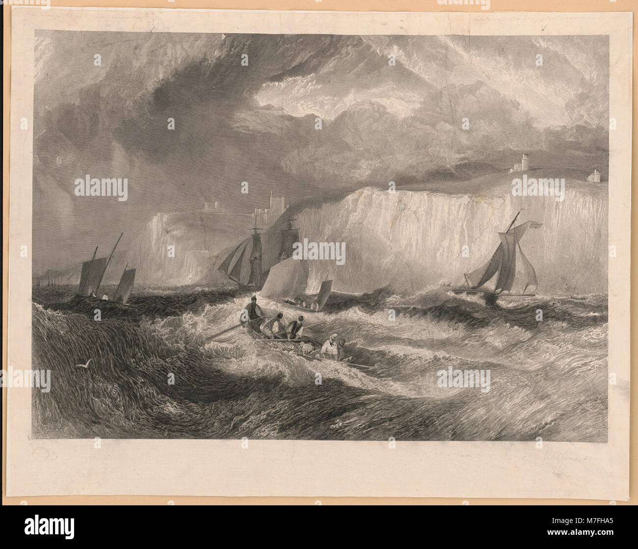 This dramatic photograph shows boats struggling against a powerful ...