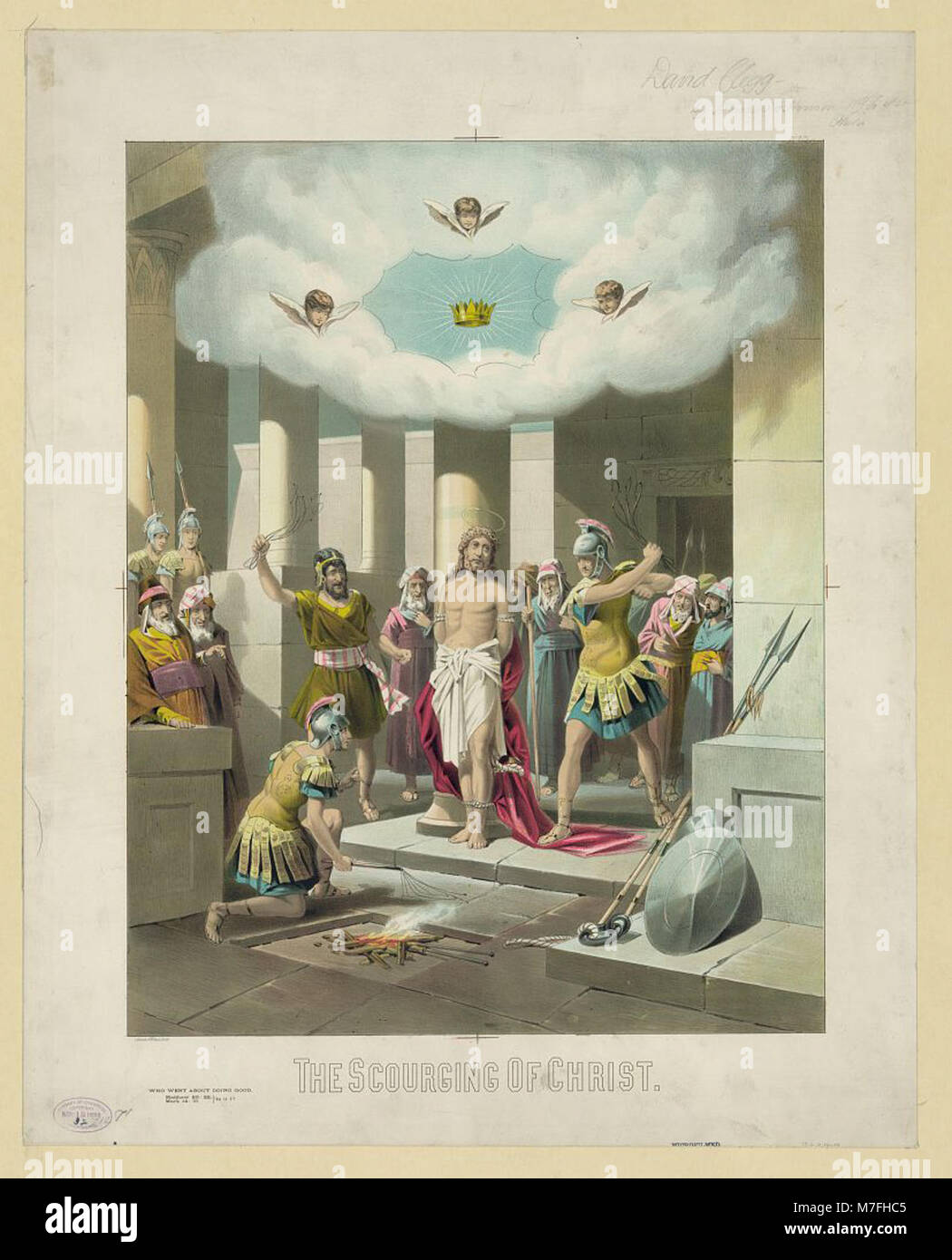 A dramatic depiction of the scourging of Christ, a significant event in ...