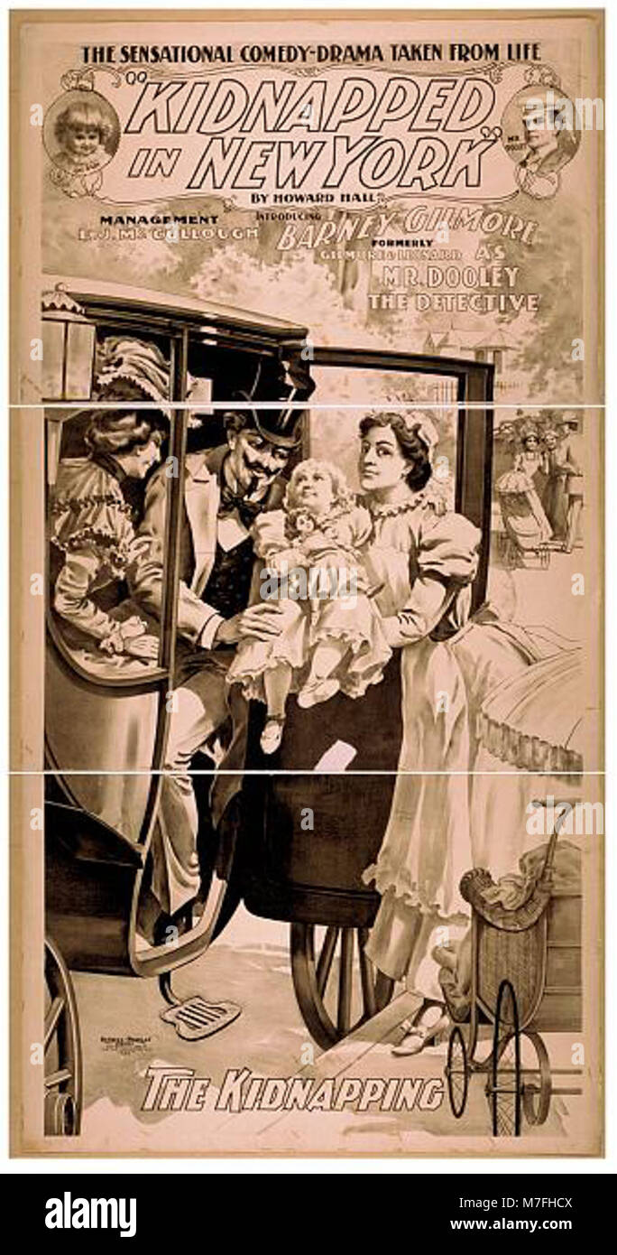 A promotional image for the comedy-drama play 'Kidnapped in New York ...