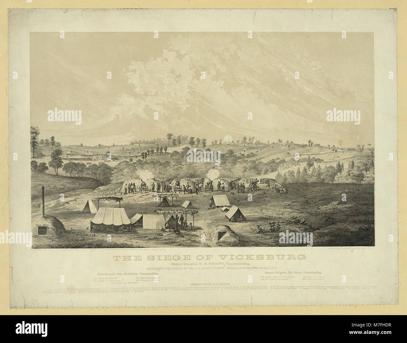 A sketch depicting the siege of Vicksburg, with Major General U.S ...