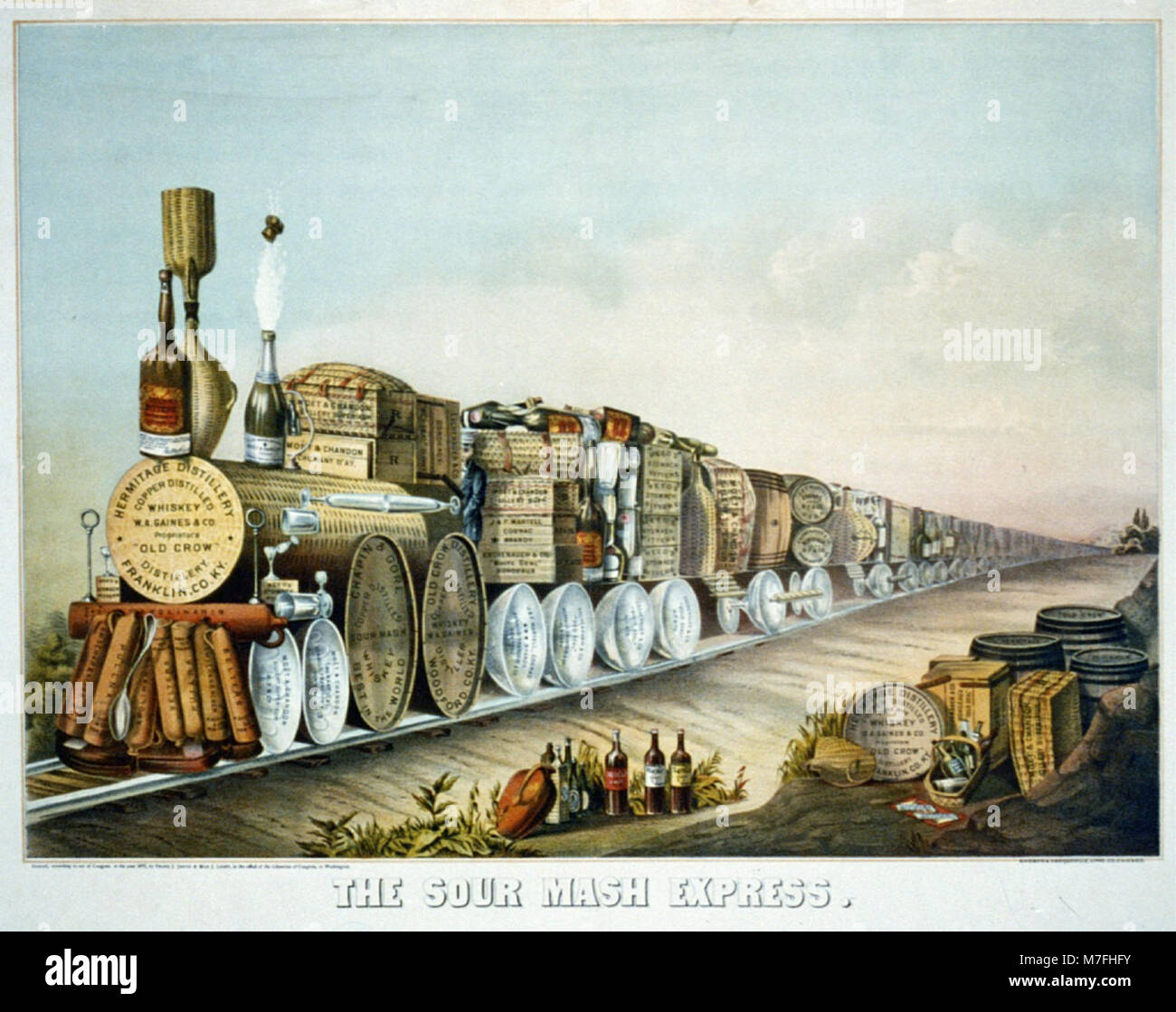 A historical image of the Sour Mash Express, a transport system linked ...