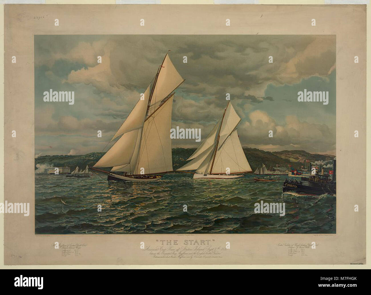 A historical photograph capturing the start of an important event or ...