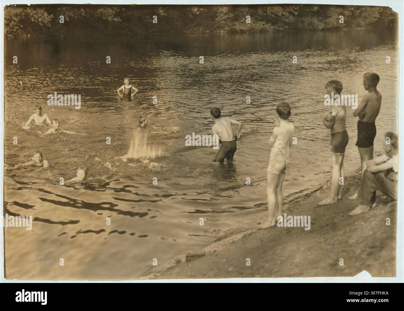 The Swimming Hole. Group of boys - 14 to 16 years - just returned from ...