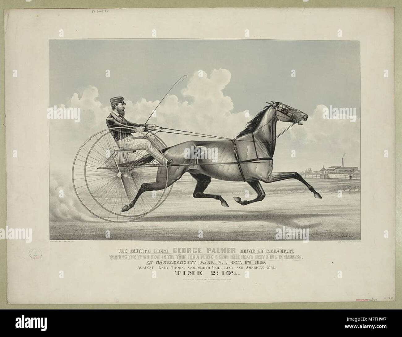 An image of the trotting horse George Palmer, driven by C. Champlin ...