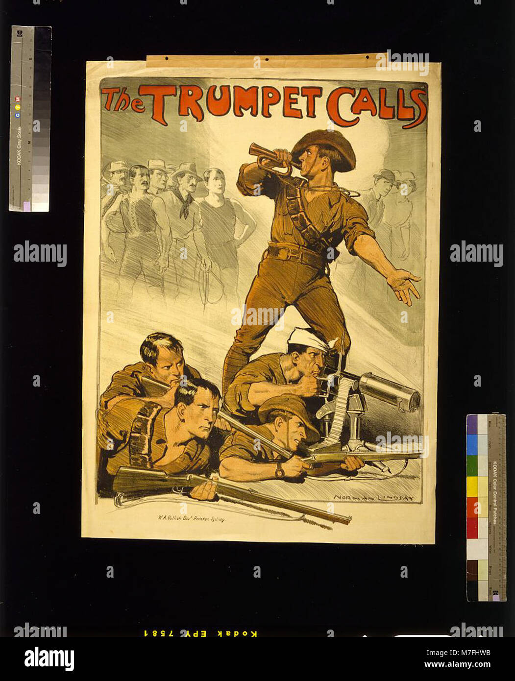 'The Trumpet Calls' is a work by Norman Lindsay, showcasing his ...