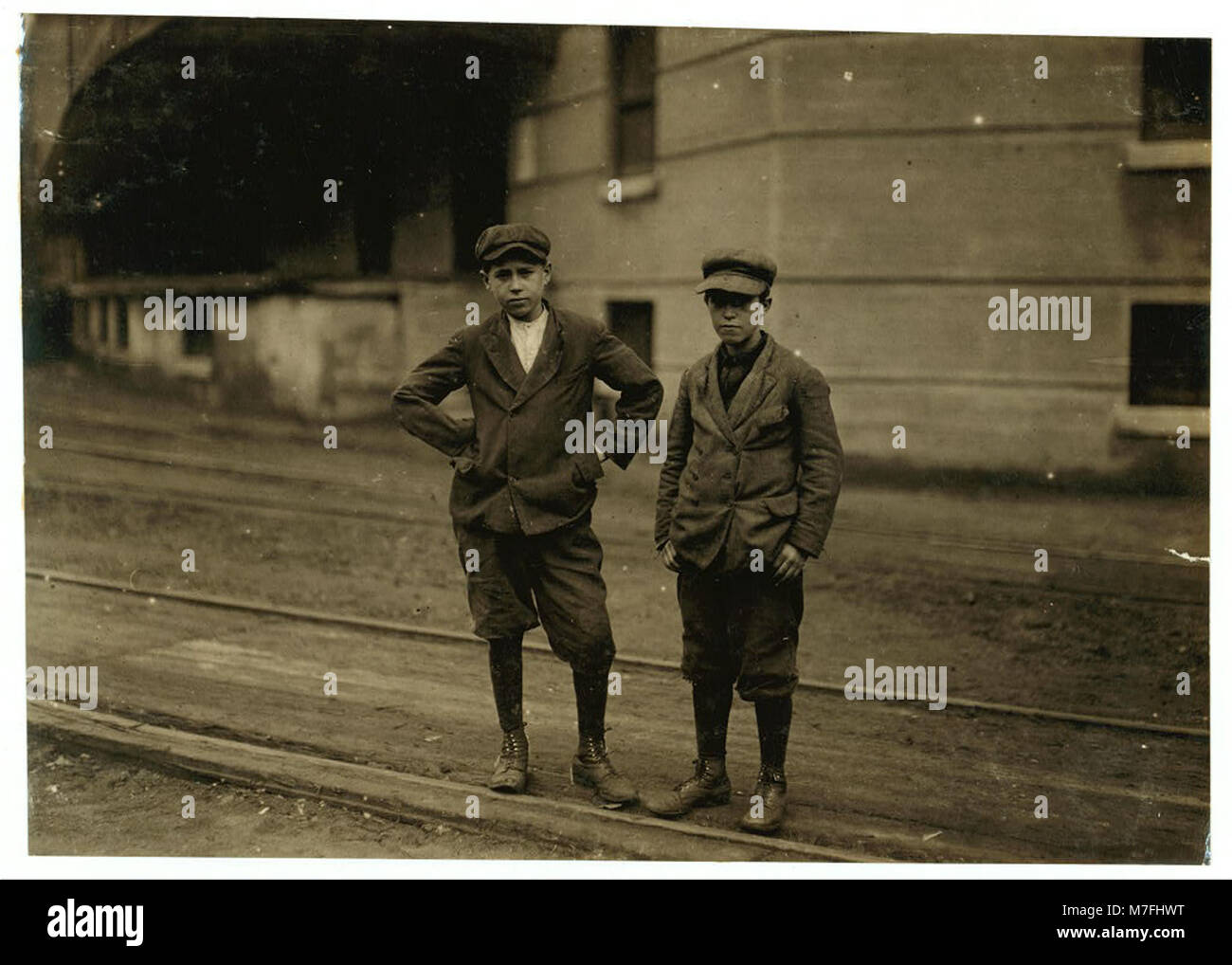 This image shows two young boys, Patrick Roddy and Walter McNally ...