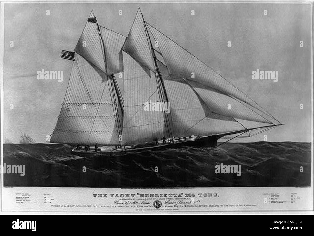 The yacht 'Henrietta,' a 205-ton vessel, was modeled by William Tooker ...