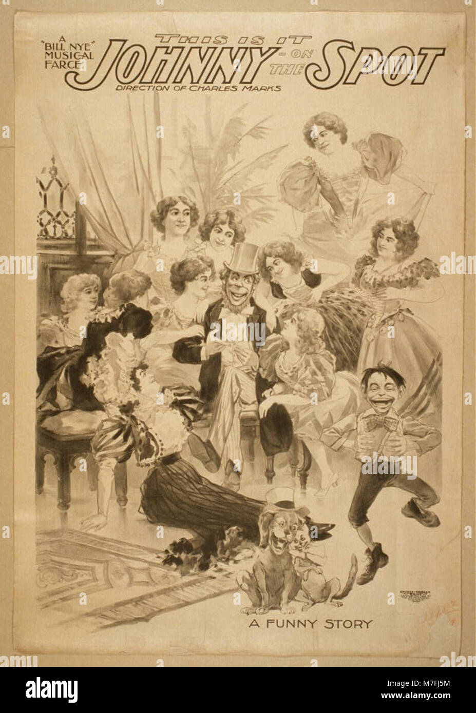 A promotional image for 'This Is It, Johnny on the Spot,' a musical ...