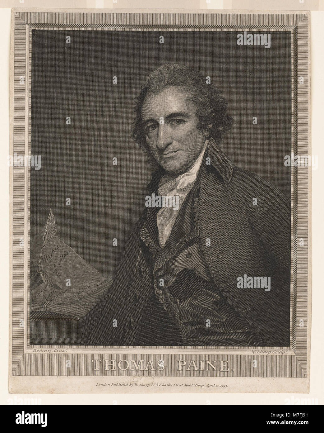 This image features a portrait of Thomas Paine, an influential figure ...