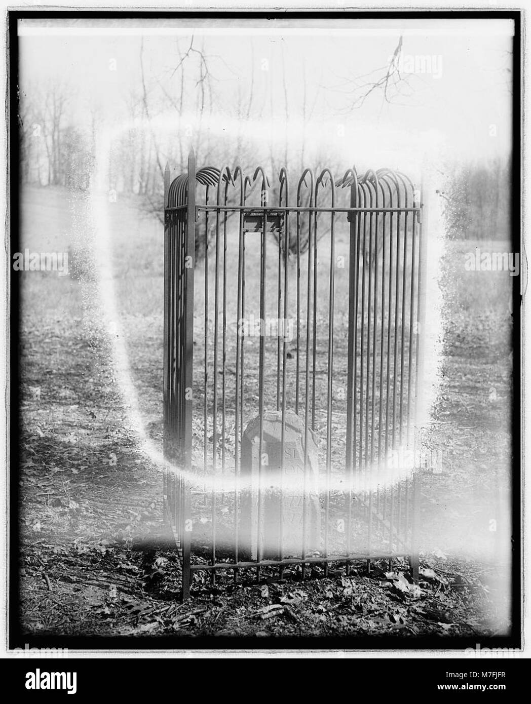 A photograph of the Three Mile Stone in Chilum, Washington D.C ...