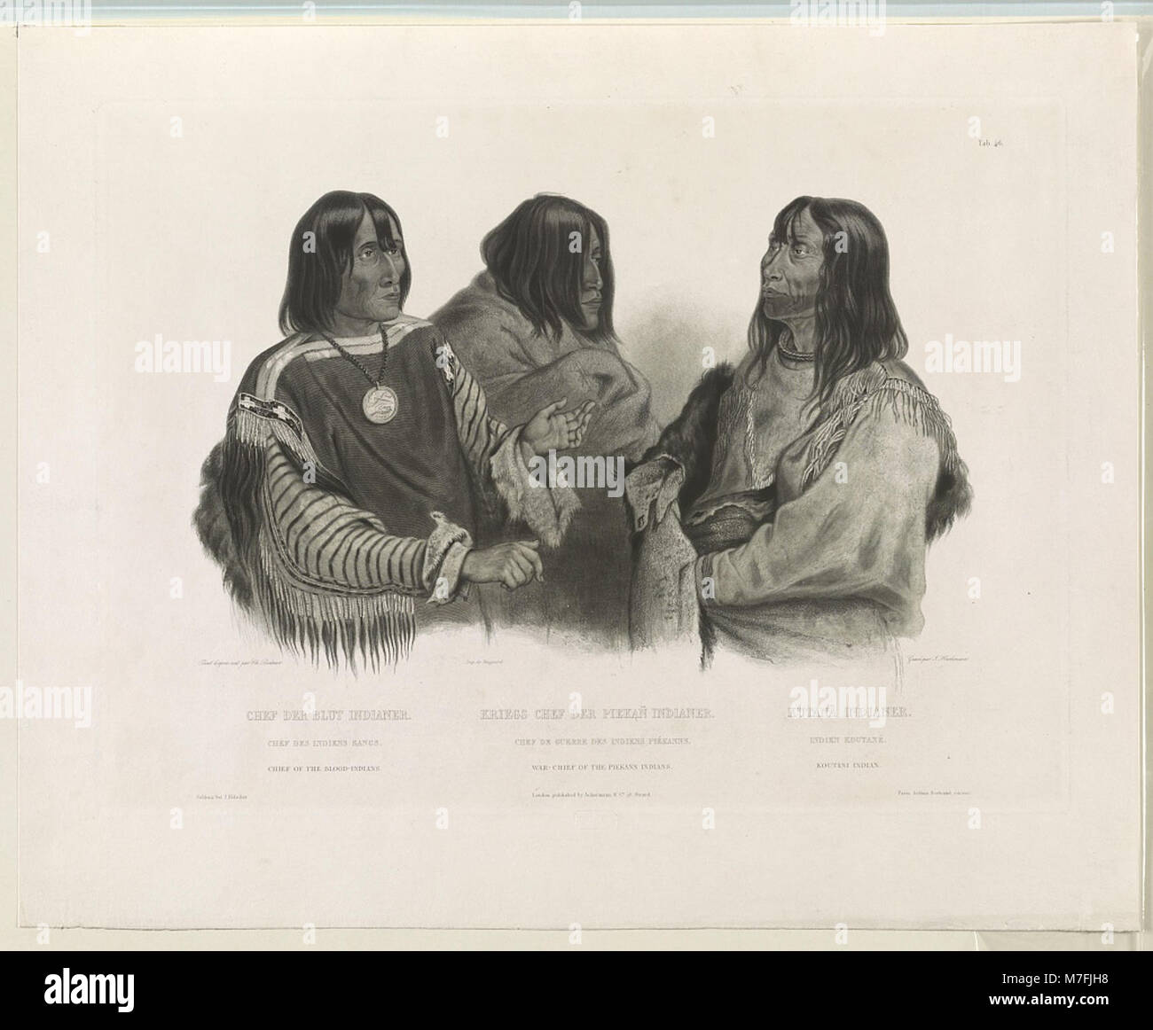 Portrait of a Native American war chief of the Blood Tribe, leader of ...