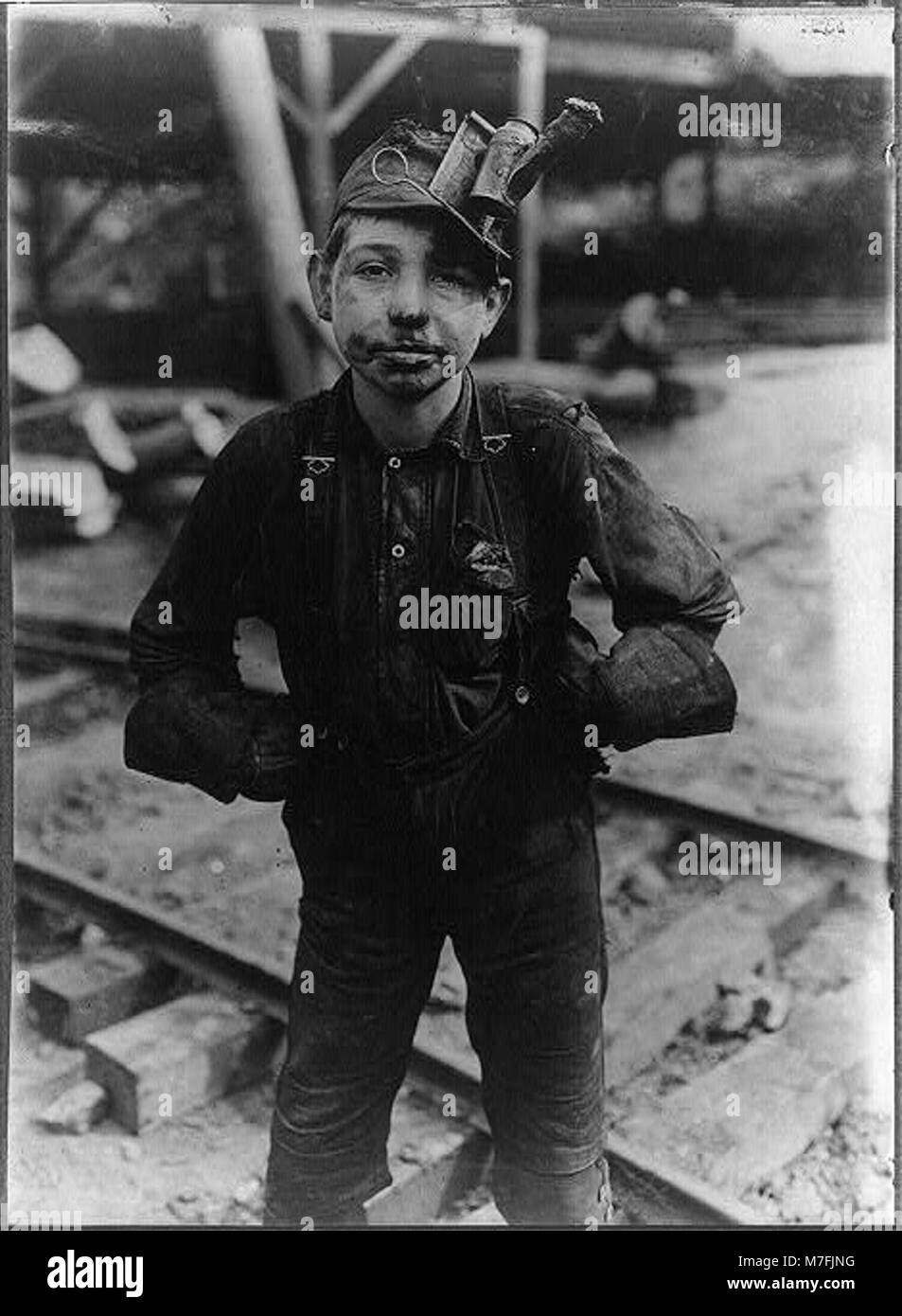 This image shows a young boy known as the Tipple Boy at the Turkey Knob ...
