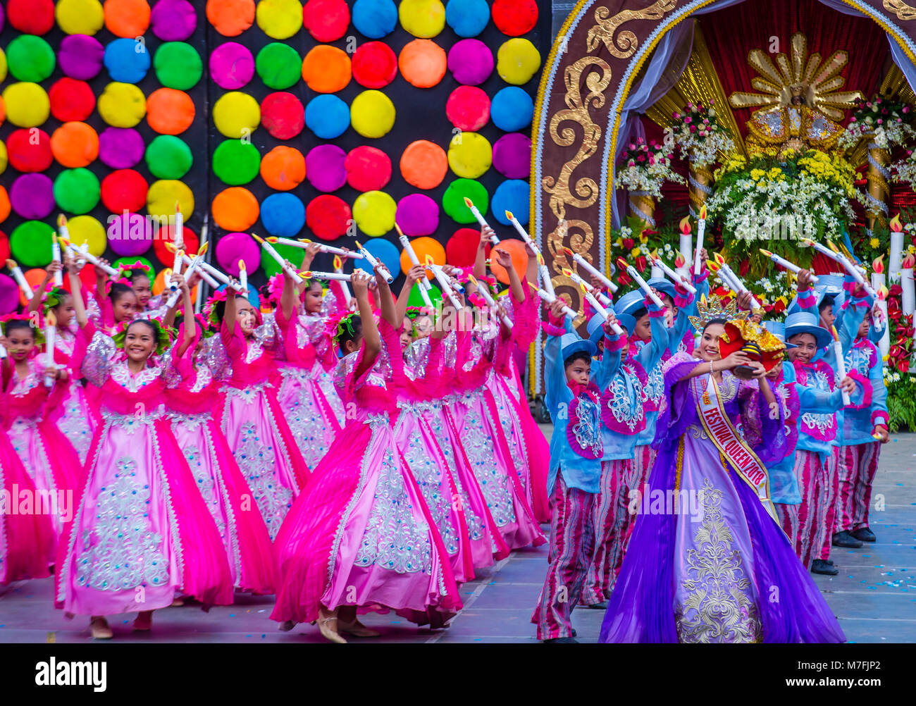 Participants in the Sinulog festival in Cebu city Philippines Stock ...