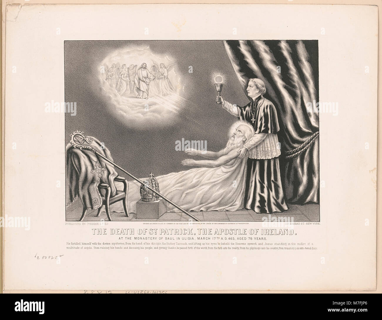 A historical image depicting the death of St. Patrick, Ireland's patron ...