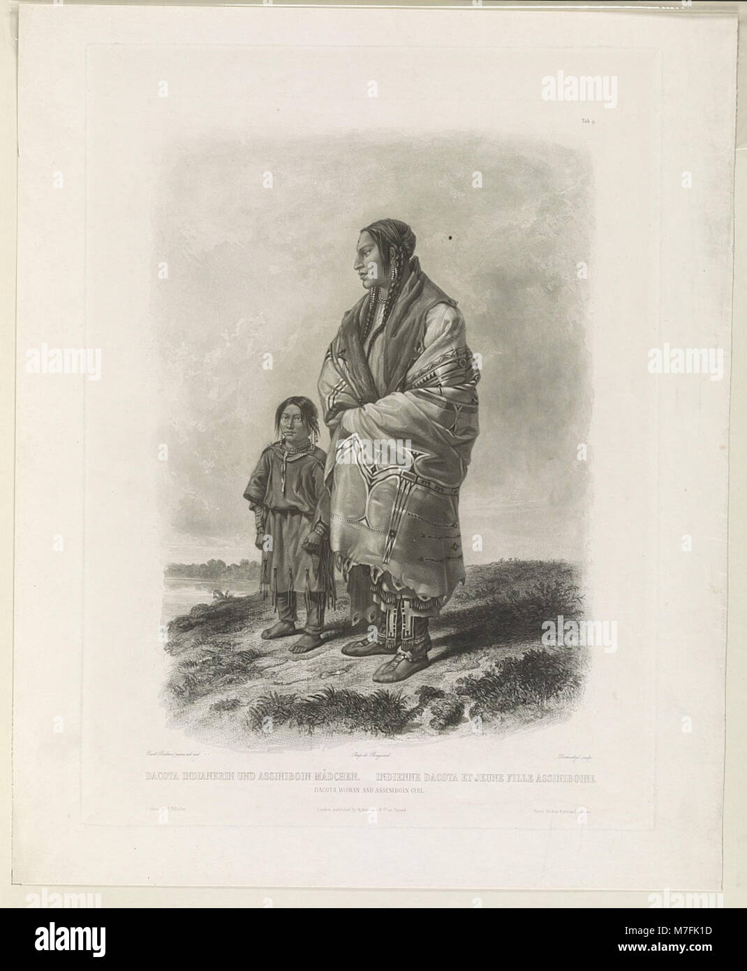 A historical portrait featuring a Dakota woman and an Assiniboin girl ...