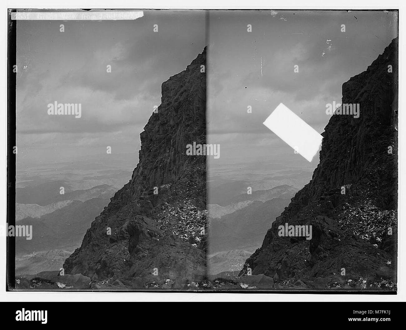 This photograph captures a stunning view from Jebel Serbal in the Sinai ...