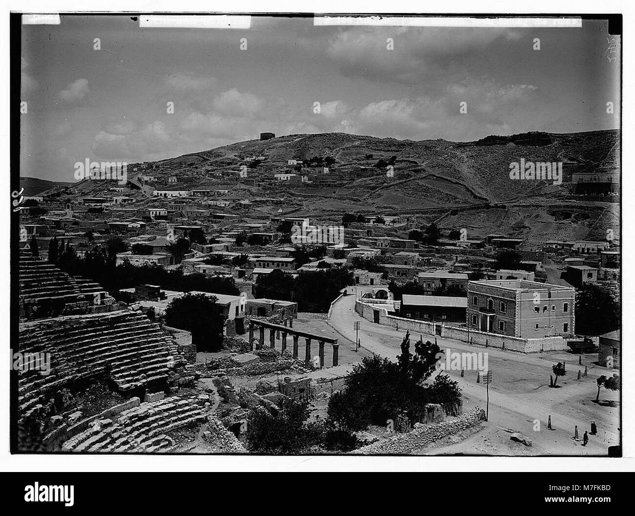 A view of the modern city of Amman, Jordan, situated among the ruins of ...