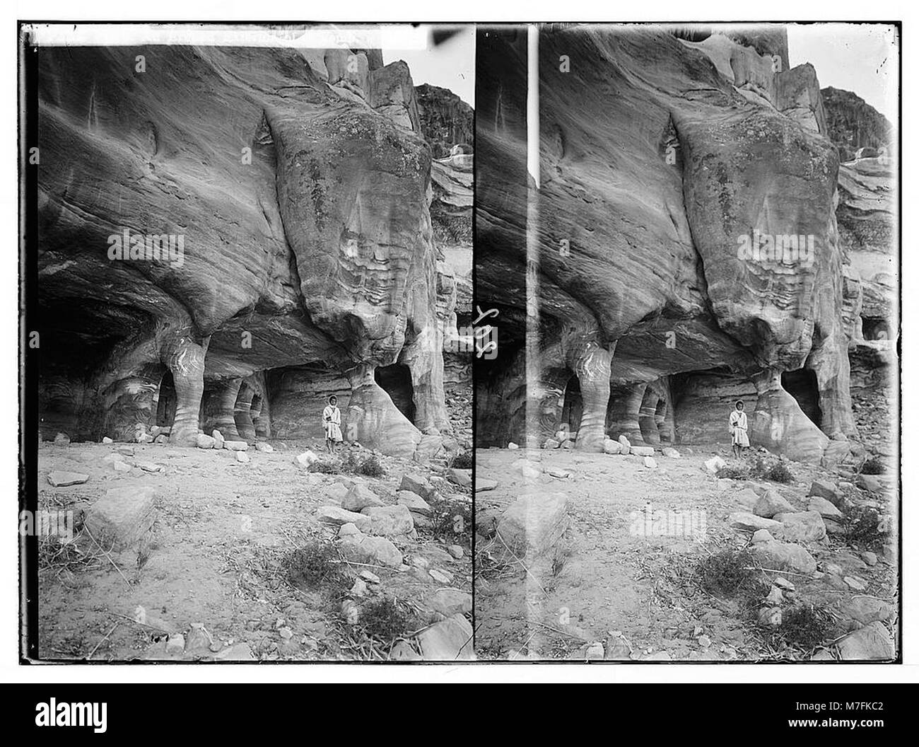 An image of an eroded tomb exterior in Petra, Trans-Jordan, showcasing ...