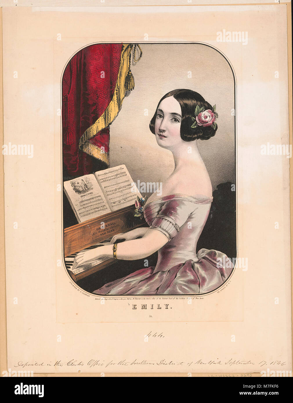 A portrait of Emily, capturing her likeness in a classic photographic ...