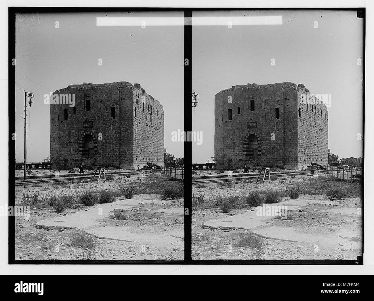 A photograph of the Tower of the Lions in Tripoli, Libya. The structure ...