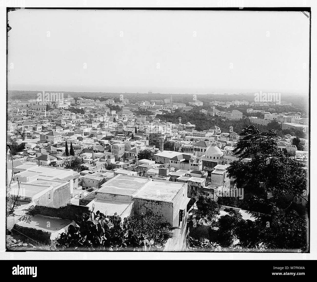 This photograph offers a view of Tripoli from a castle, showcasing the ...