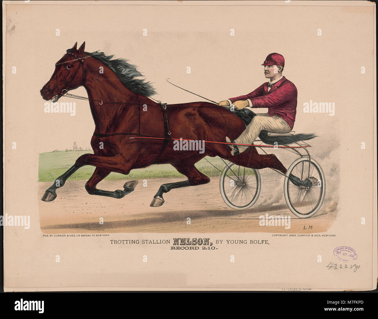 The trotting stallion Nelson, trained by Young Rolfe, is captured here ...
