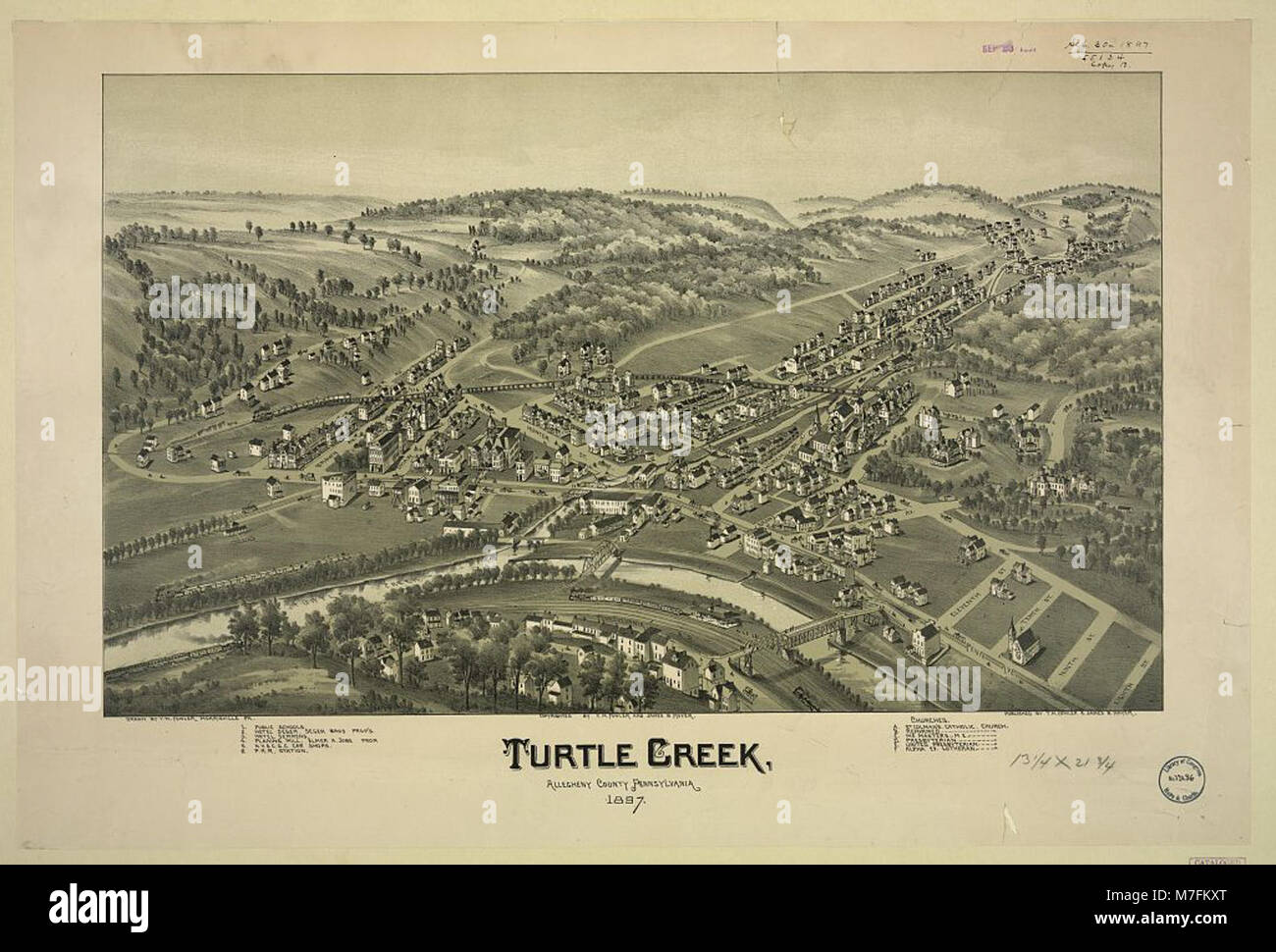 This 1897 image shows Turtle Creek in Allegheny County, Pennsylvania ...