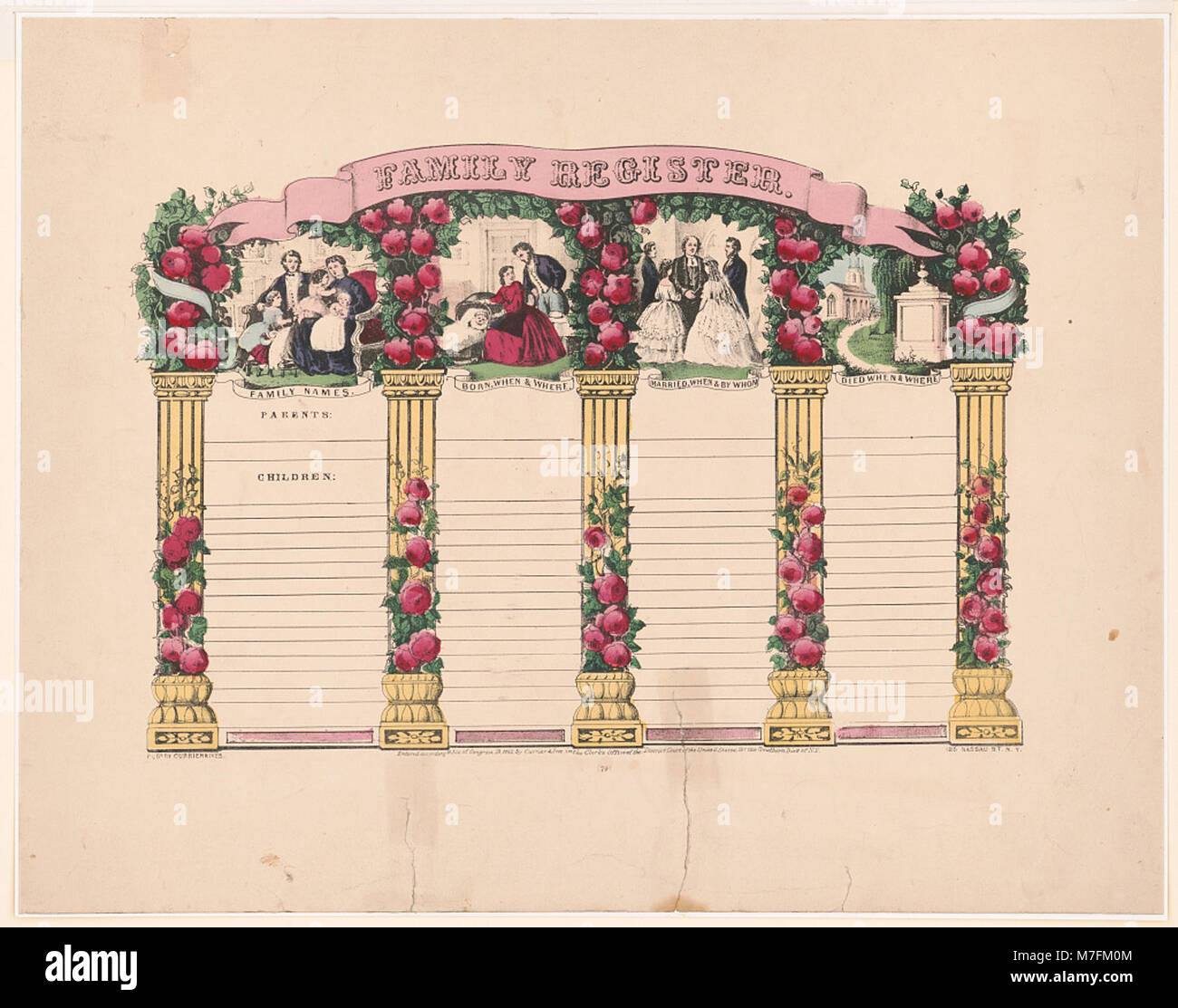A family register documenting genealogy and lineage, highlighting ...