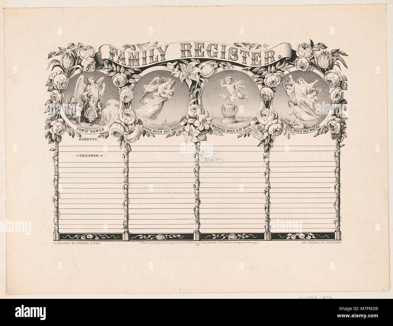 A family register documenting generations of a specific family. This ...