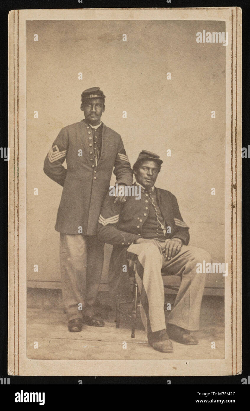 A photograph showing two African American soldiers dressed in Union ...