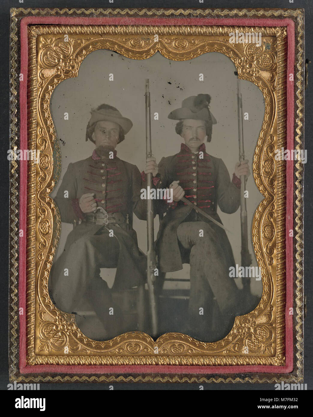 A photograph of two unidentified soldiers in early Mississippi war ...
