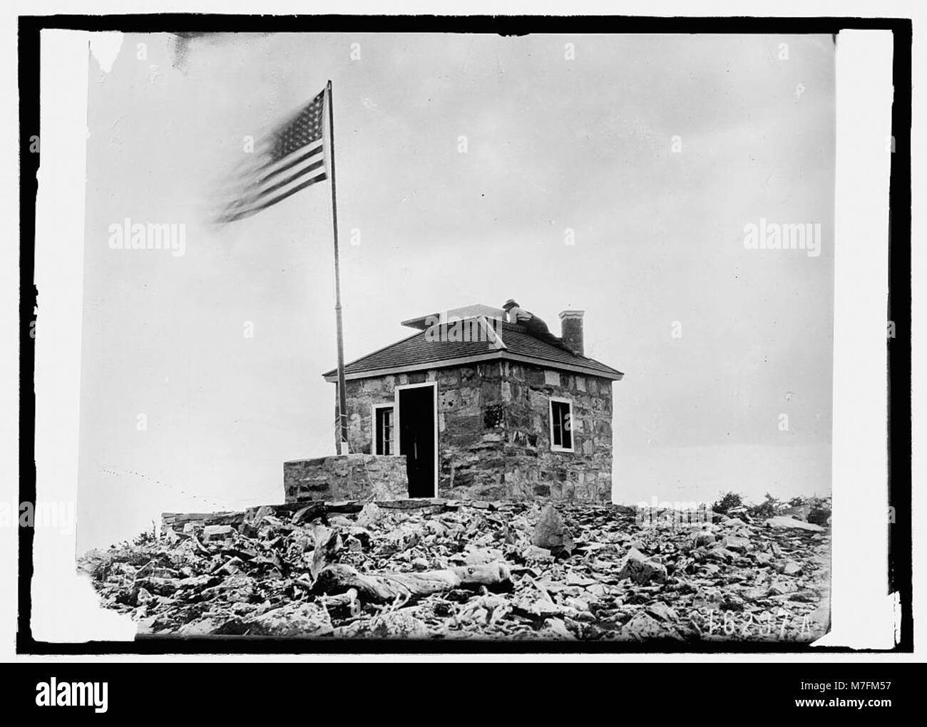 A photograph of a lookout station in the Rocky Mountains, showcasing ...