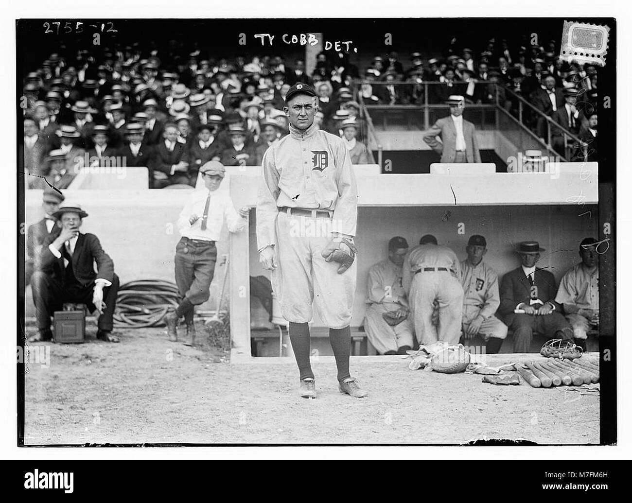 This image features Ty Cobb, a legendary baseball player for the ...