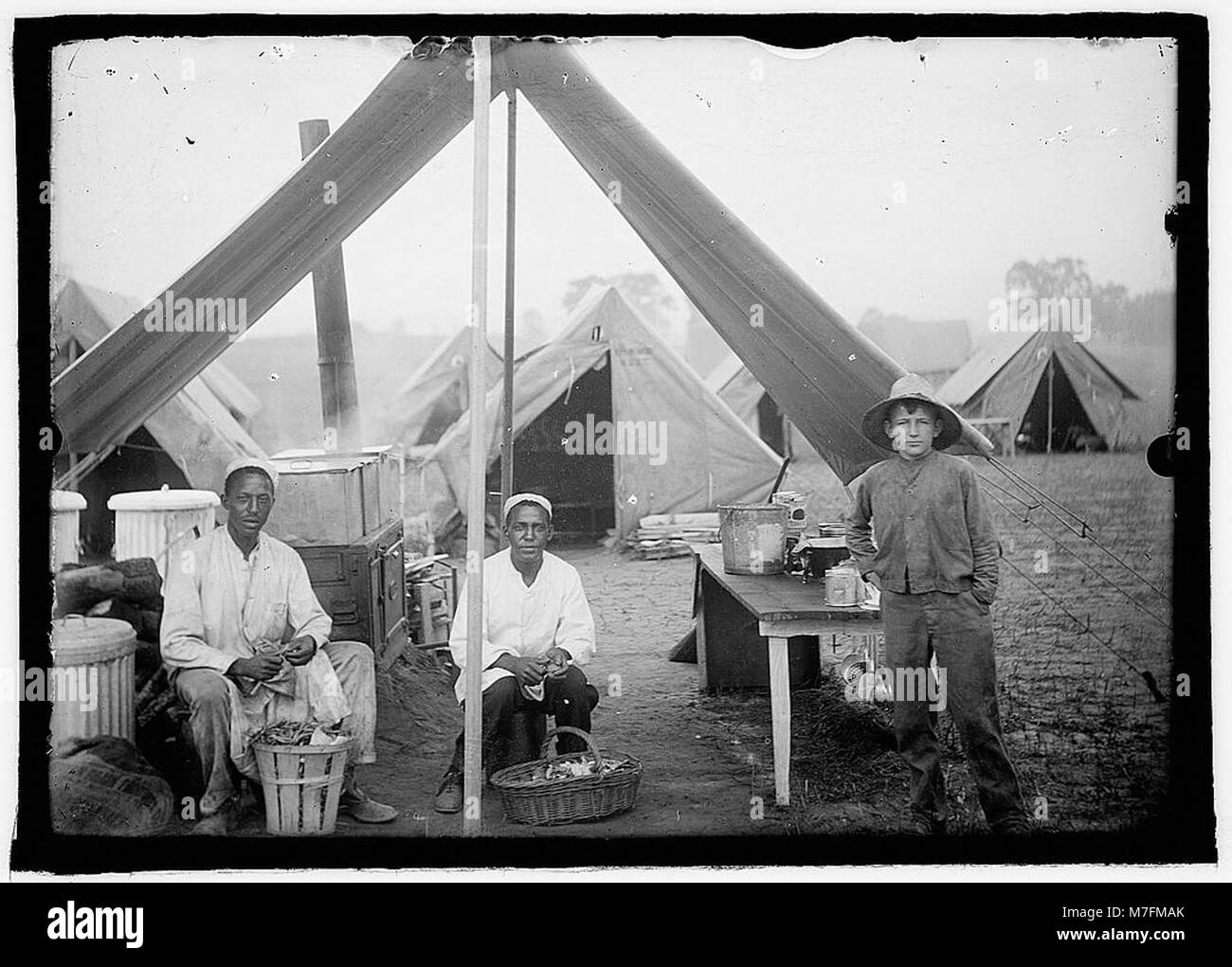 A U.S. Army cook tent set up during a military operation, where ...