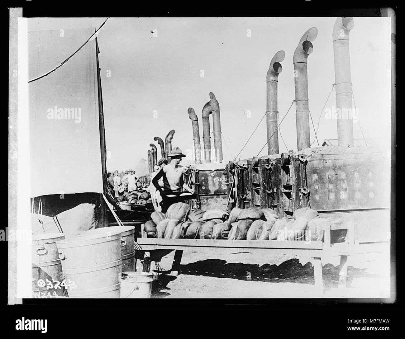 A photograph of a U.S. Army field kitchen, showcasing the mobile food ...