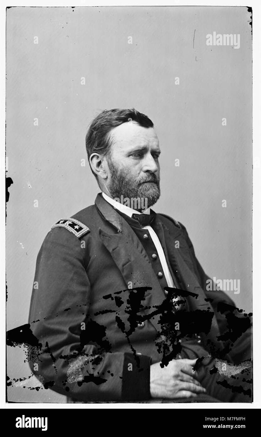 A historical portrait of Ulysses S. Grant, the 18th President of the ...