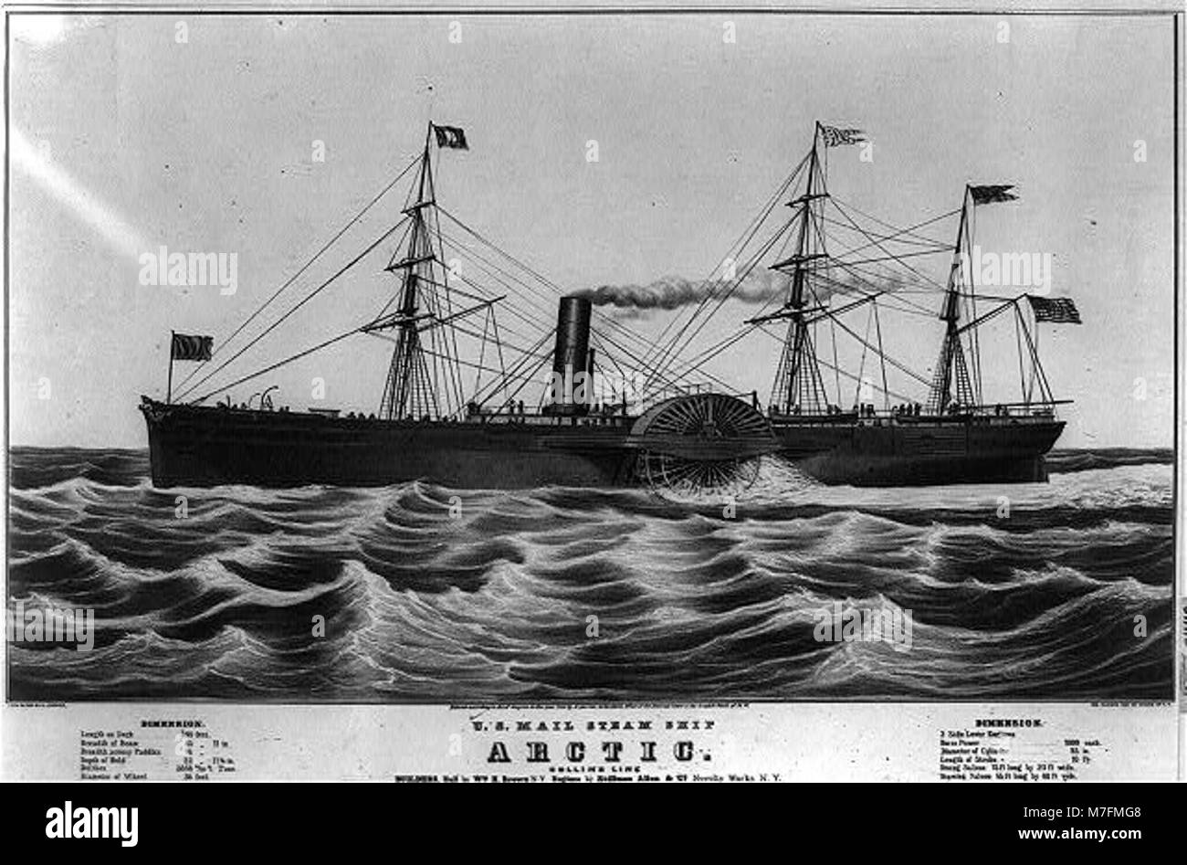 A historical image of the U.S. mail steamship Arctic, built by Collin's ...