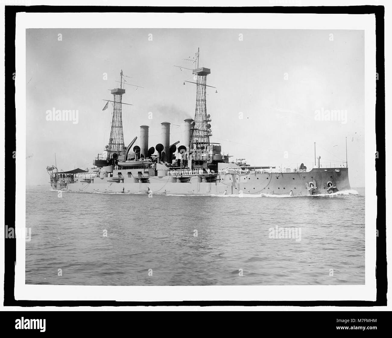 A photograph of the U.S. Ship Connecticut, a battleship commissioned in ...