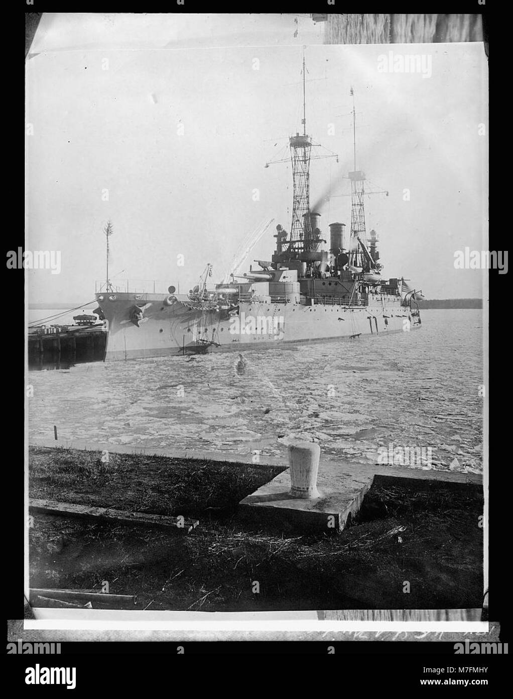 A historical image of the U.S. Ship Michigan, an ironclad warship built ...