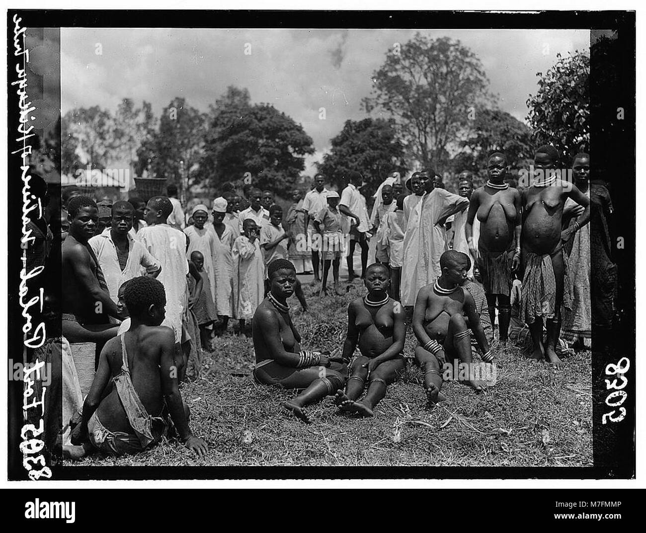 A scene depicting a native market in Uganda, showing various types of ...