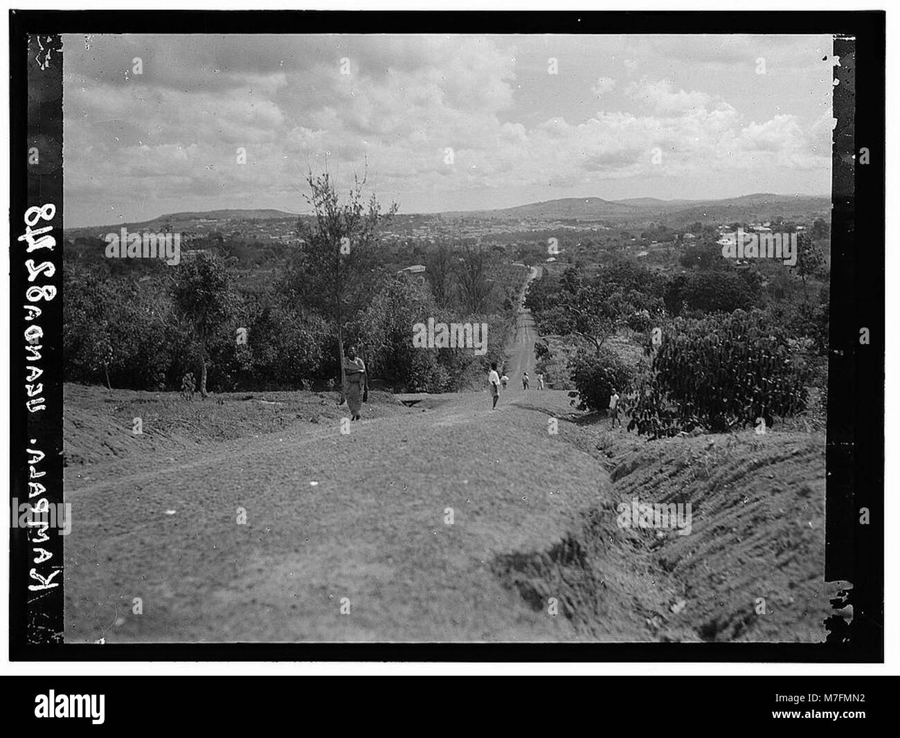 A distant view of Kampala, the capital city of Uganda, capturing its ...