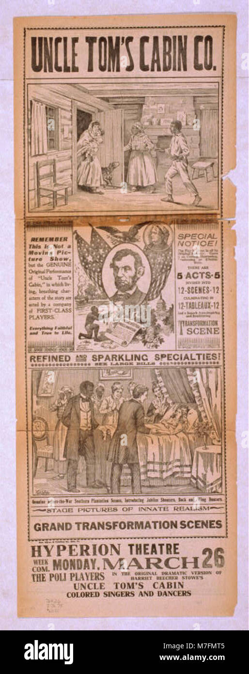 A depiction of 'Uncle Tom's Cabin', a key work in American literature ...