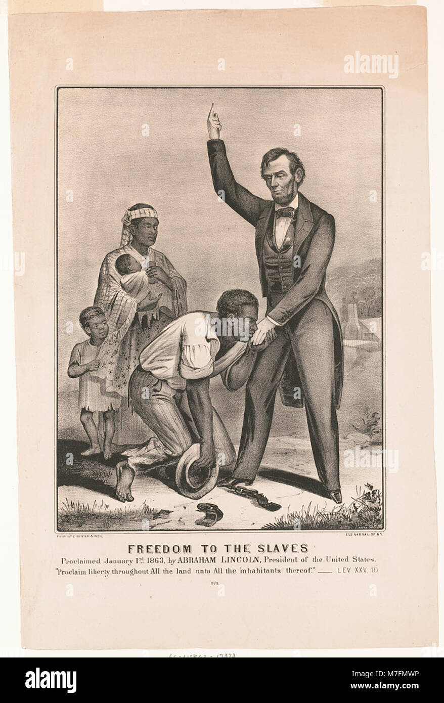 A historical image symbolizing the emancipation of enslaved people ...